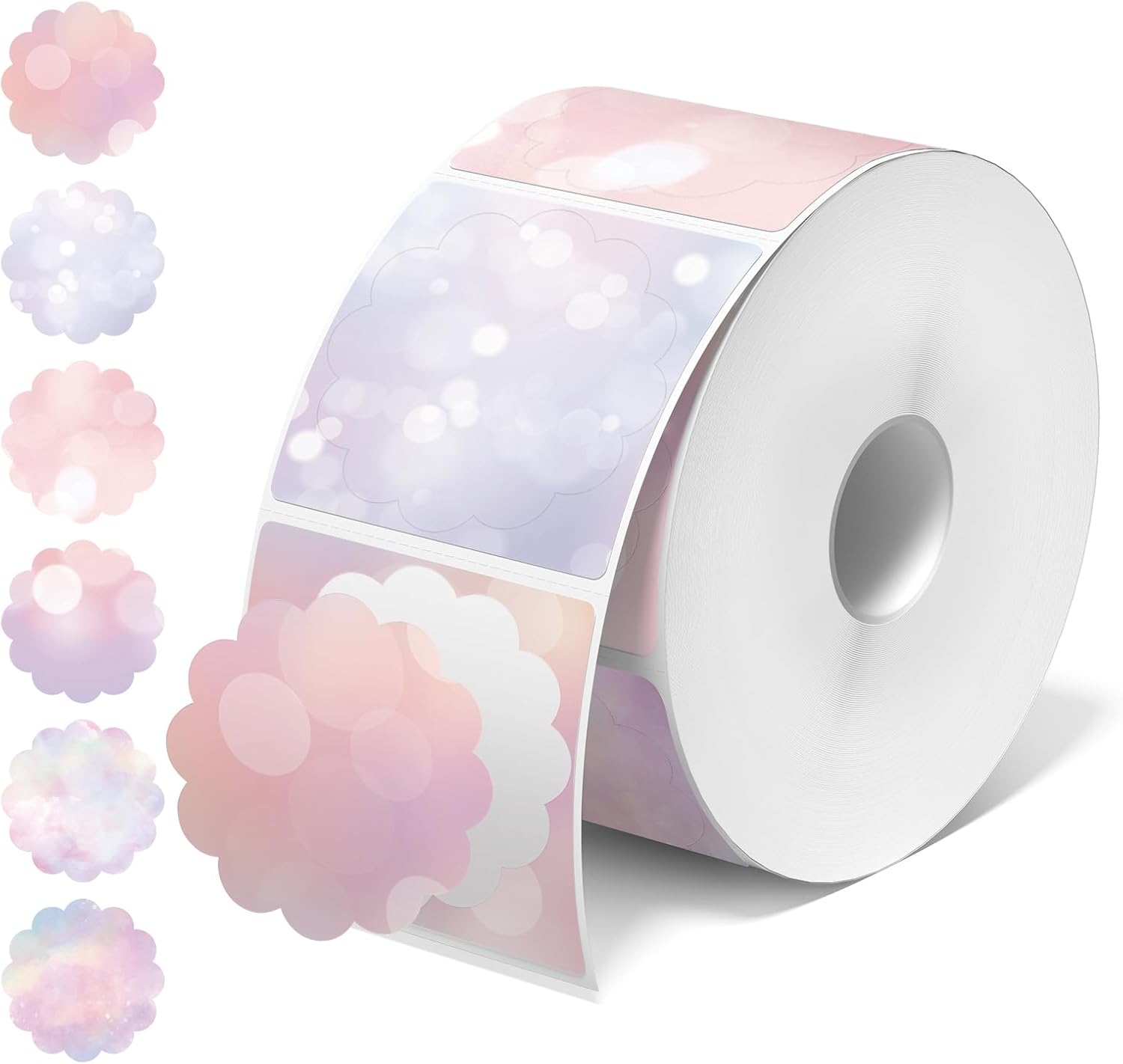 Gloryang 2" x 2" Thermal Printer Labels - 750 Labels/Roll Bubble