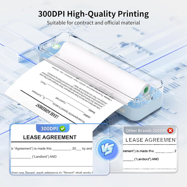 Gloryang PD-A4 PRO 300DPI Bluetooth Portable Inkless Thermal Printer
